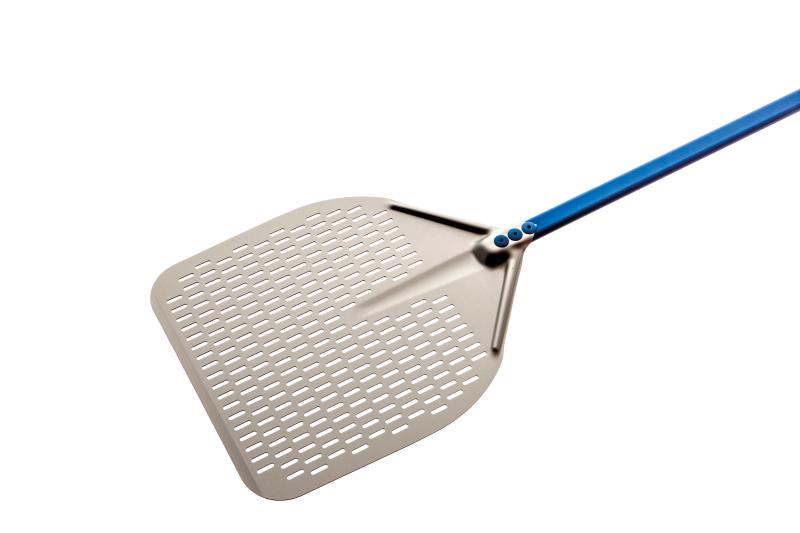 Aluminum rectangular perforated pizza peel